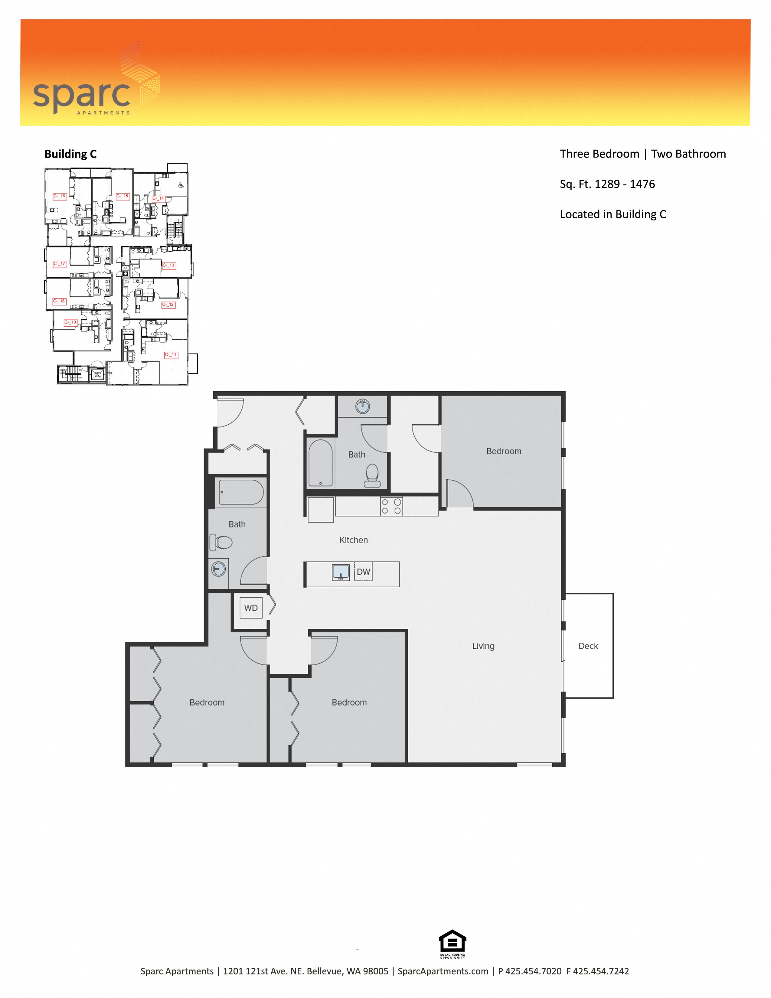 Floor Plans of Sparc Apartments in Bellevue, WA